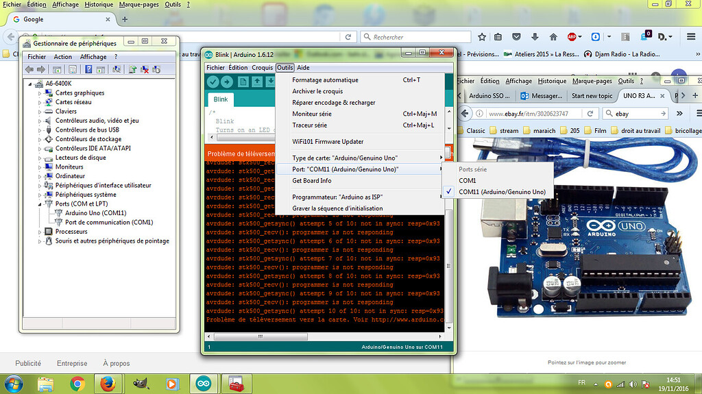 Problème de téléversement - Français - Arduino Forum