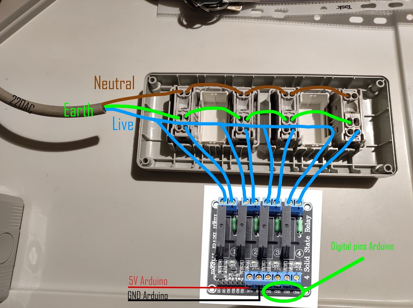 Controlling multiple outlets with SSR Relay module and Arduino ...