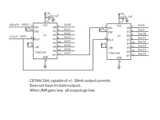 Mega 2560 and TPIC6B595 shift registers with external power - LEDs and Multiplexing - Arduino Forum