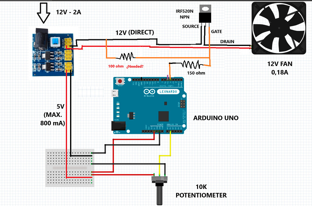 [Diagram doubts] Control 12V fan speed with transistor - General ...