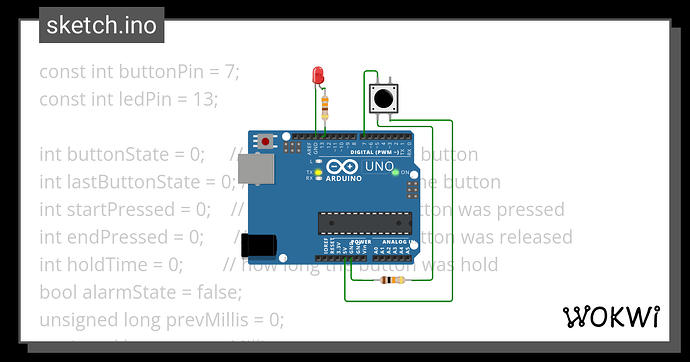 Programming alarm after some time and resetting the alarm after button is pressed for certain ...