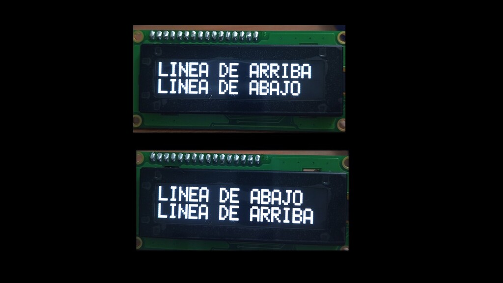 Falla Lcd Oled 1602 Invierte Las Lineas Software Arduino Forum