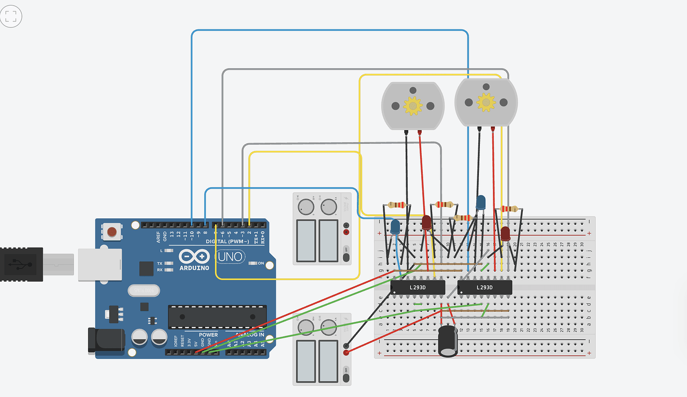 Need help getting two DC motors to operate with a uno R3 and an l293d chip - Motors, Mechanics ...