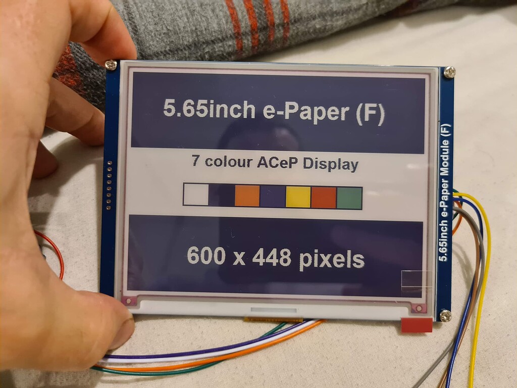 Waveshare 5.65" 7-color inverting bitmap colours - Displays - Arduino Forum