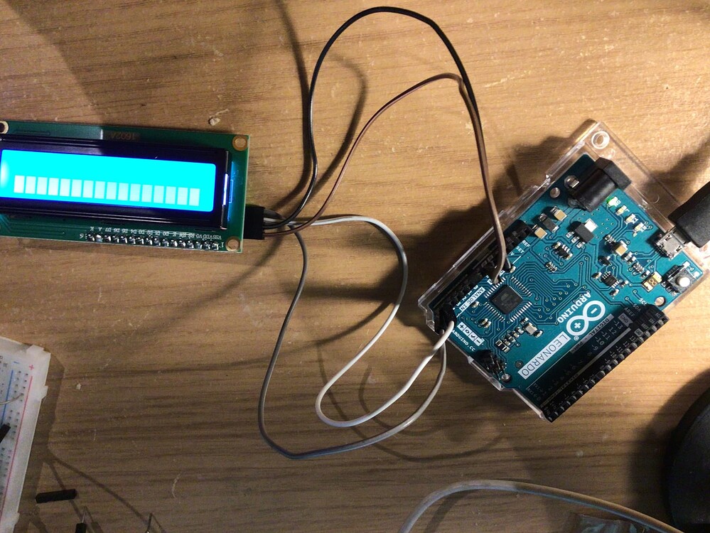 Only white stripes on I2C 16x2 lcd display - Displays - Arduino Forum