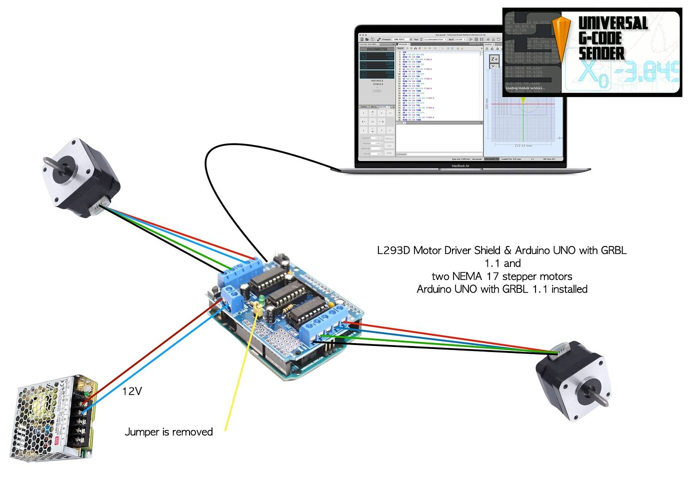 2 stepper motors with Arduino UNO and L293D Motor Driver Shield - Motors, Mechanics, Power and ...
