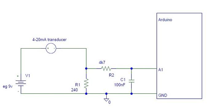 noise 4-20 ma output transducers, question about capacitors, (added ...