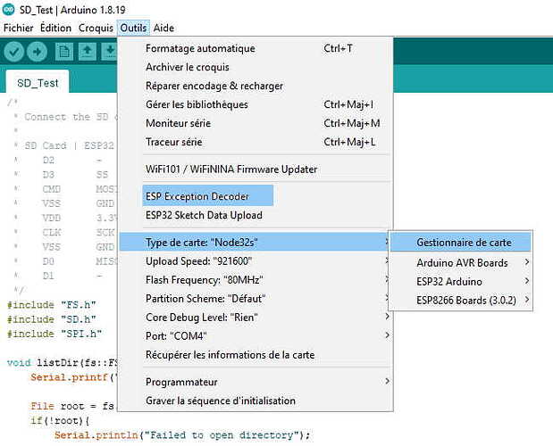 Esp32vroom32+ module sdcard - Page 2 - Français - Arduino Forum