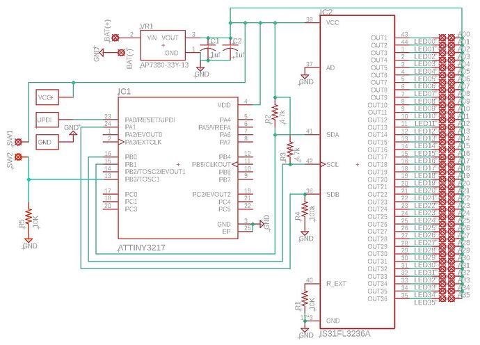 ATTiny3217 and IS31FL3236A schematic - General Guidance - Arduino Forum