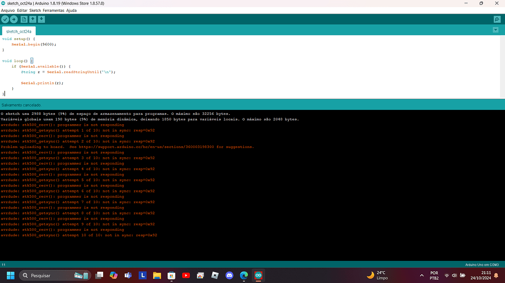 Always keeps giving this error - Uploading - Arduino Forum