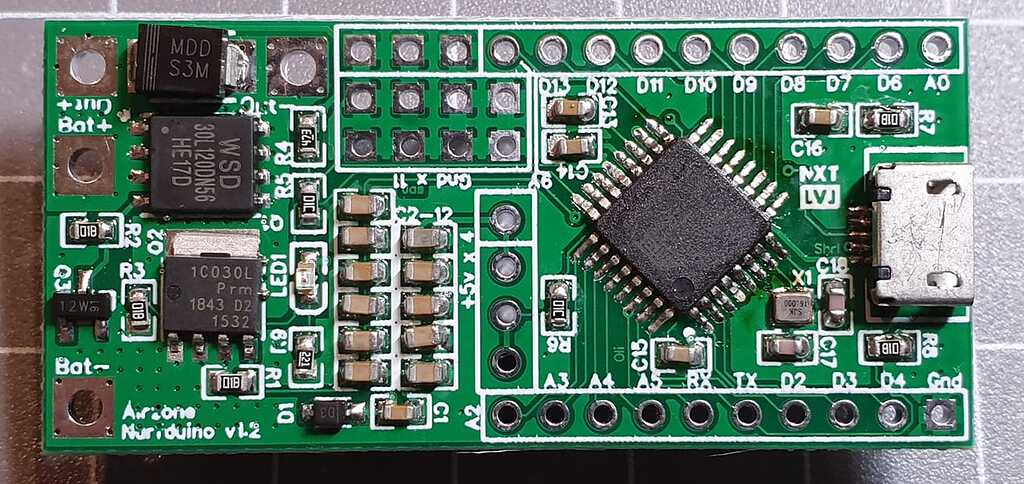 Homebrew "Arduino" with integrated half-h-bridge, 5s LiPO VRM, etc ...
