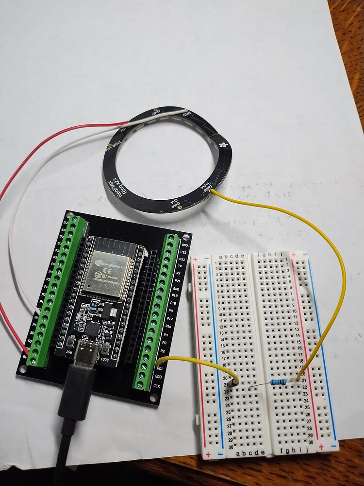 How to connect ESP32 to Nanopixel ringx24 ? - LEDs and Multiplexing - Arduino Forum