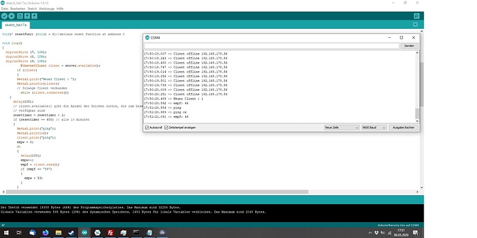 TCP/IP Verbindung spinnt - Deutsch - Arduino Forum