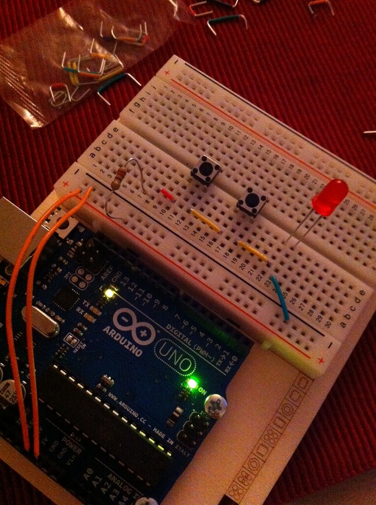 a really stupid question - about project 1 in the original ardunio ...