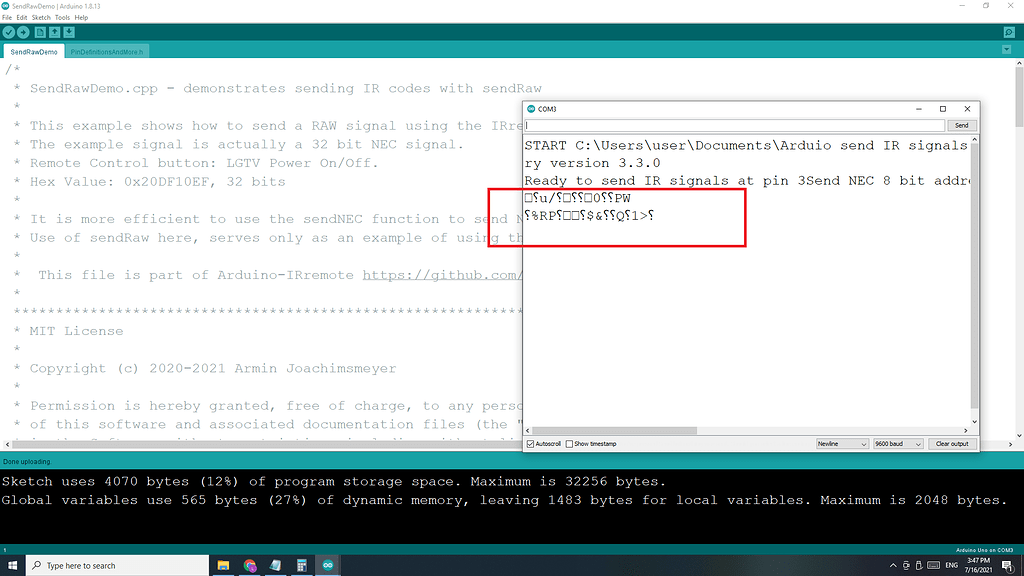 Strange output from IR transmitter - LEDs and Multiplexing - Arduino Forum