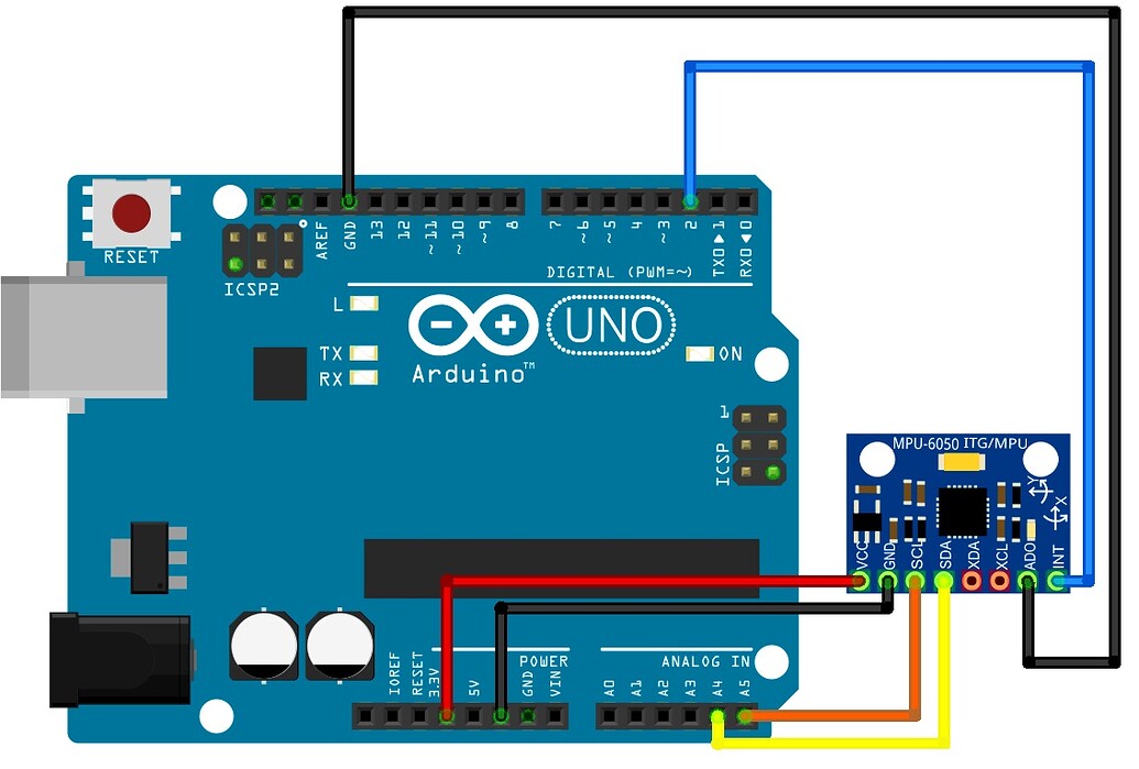 MPU6050 - GY 521 with Arduino UNO R3 stuck at "Initializing I2C devices ...