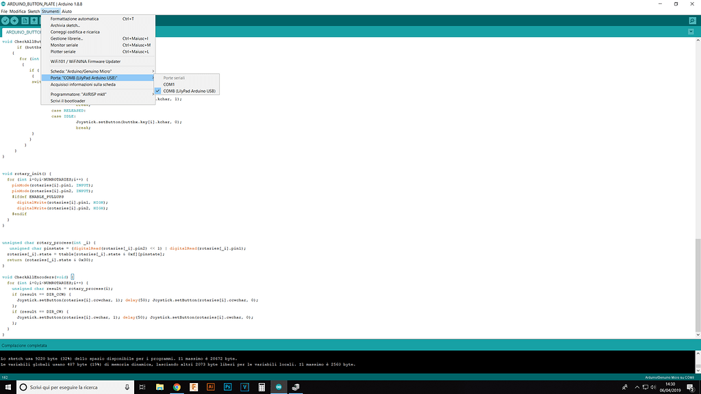Problema compilazione ATmega32u4 Pro Micro - Software - Arduino Forum