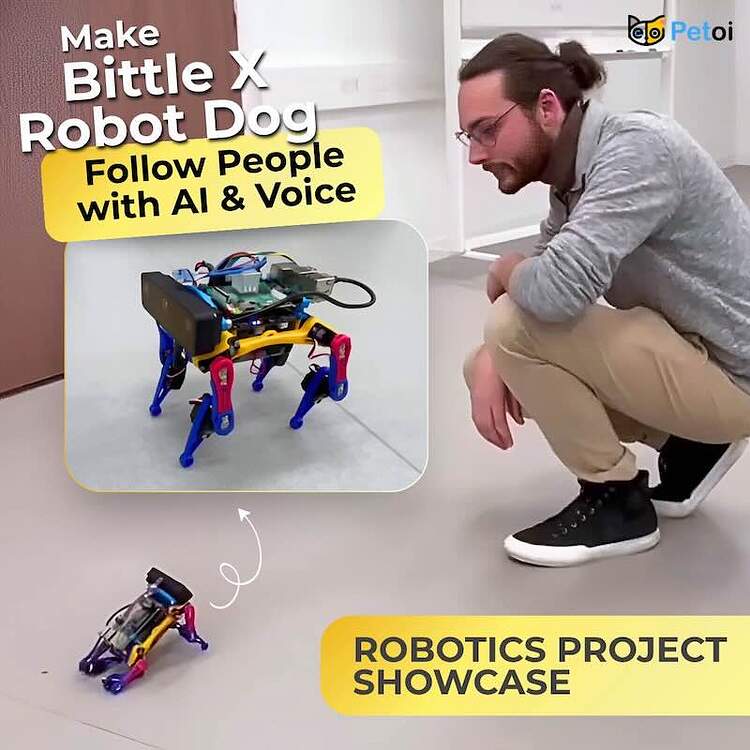 FinoBot AI Robot Dog built-on Bittle X with Voice Commands for Human Following - Showcase ...