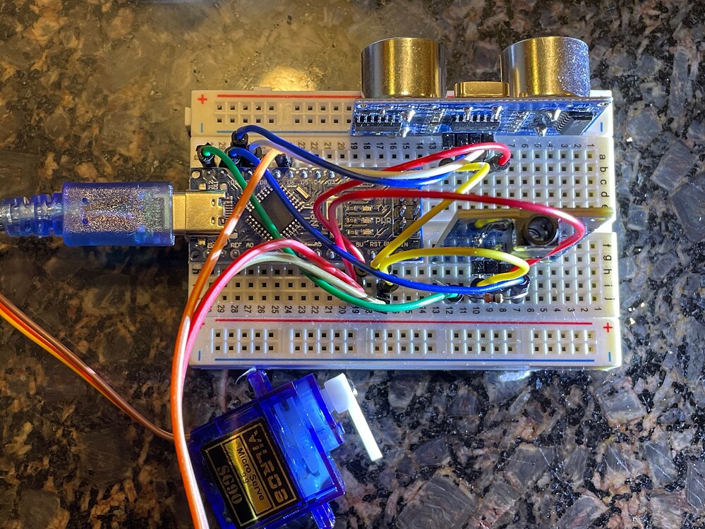 Need help troubleshooting project with Ultrasonic motion sensor, DFPLayer and servo - General ...