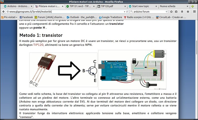 Tip 137 e motore dc - Generale - Arduino Forum