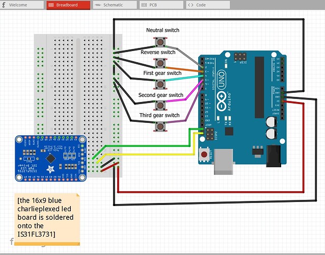 Uno R3, Adafruit IS31FL3731 PWM led driver, and 16x9 Charlieplexed led issue - LEDs and ...