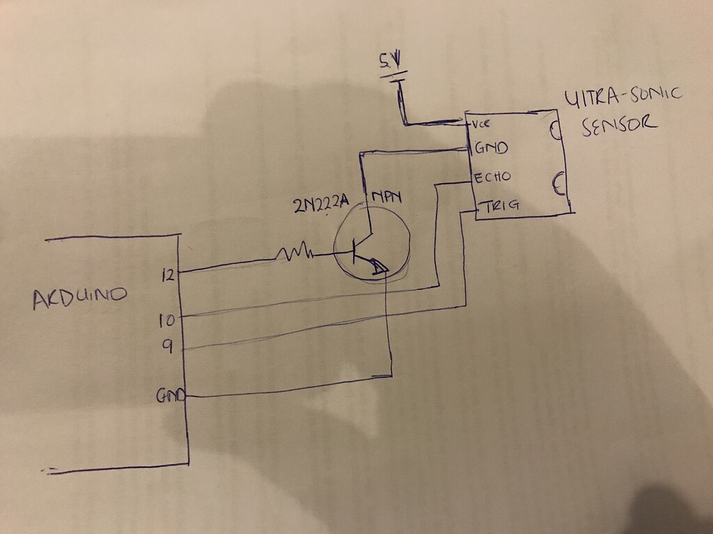 Ultrasonic sensor ON/OFF switch with transistor - Sensors - Arduino Forum