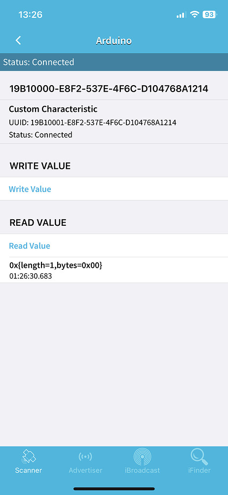 BLE Central cant find the characteristic - Nano 33 IoT - Arduino Forum