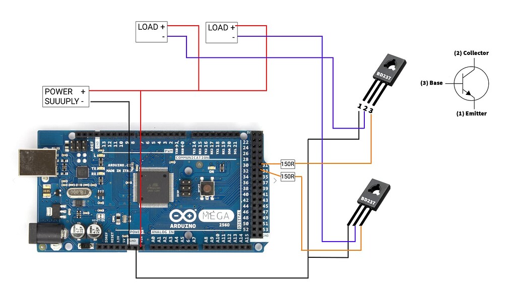 Using 4 Transistors seperately - Motors, Mechanics, Power and CNC - Arduino Forum