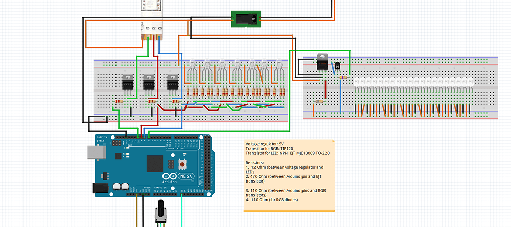 One circuit with RGB strip, RGB buttons and LED buttons - General ...
