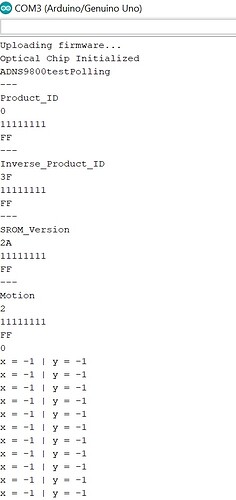 Problem with ADNS 9800 to get travel distance - Programming - Arduino Forum