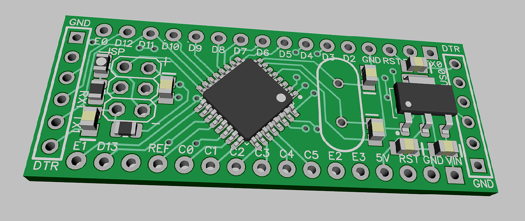 Looking for a (Kicad, Diptrace, etc) design for a pro-mini for Atmega328PB - 3rd Party Boards ...