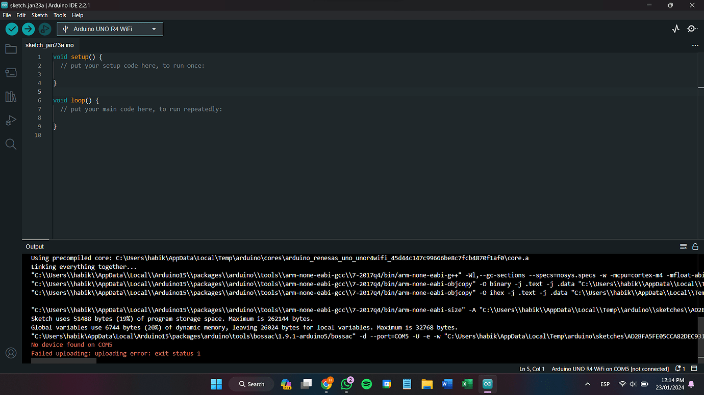 Cannot perform port reset: TOUCH: error during reset: opening port at 1200bps: Invalid serial ...