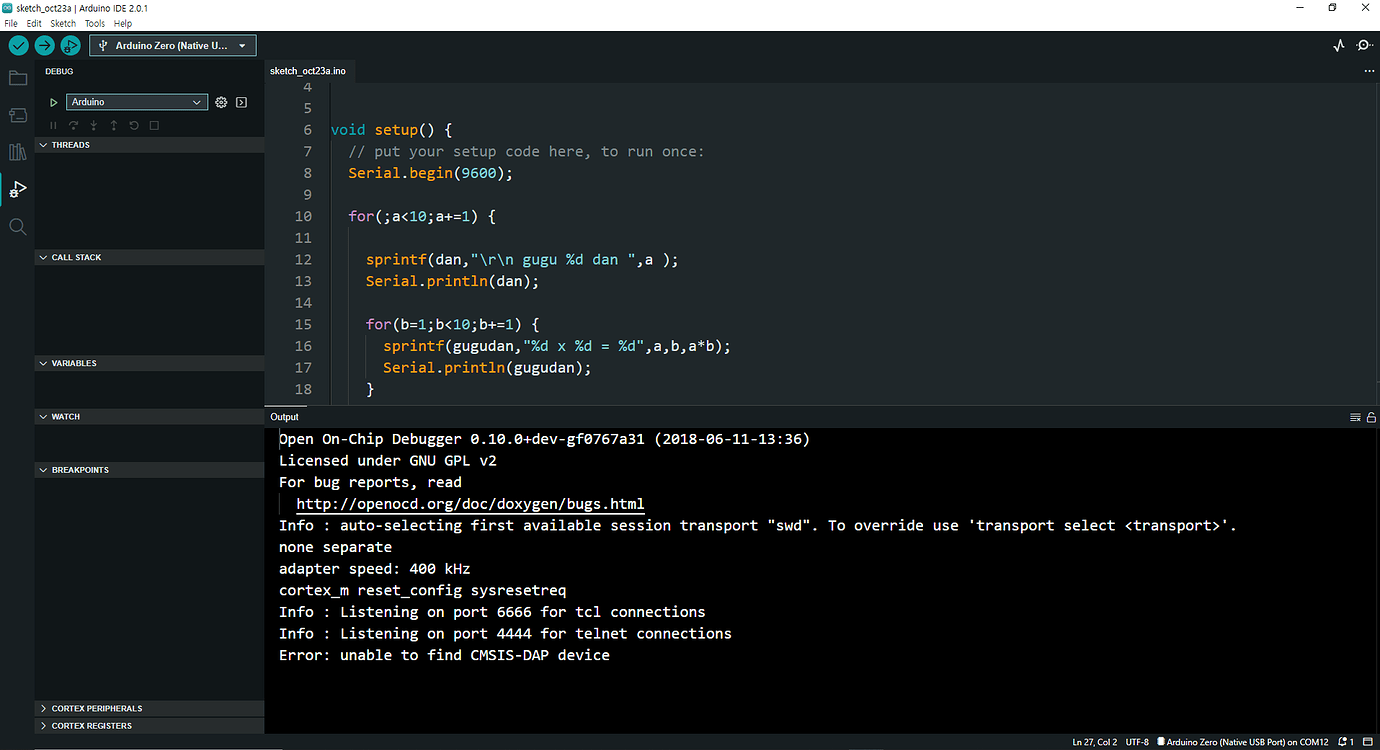 I can't debug Arduino Zero compatible board , help me - Zero - Arduino Forum
