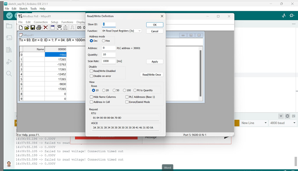 RS485 not working on Opta - Connection Timed Out Error - Opta - Arduino Forum