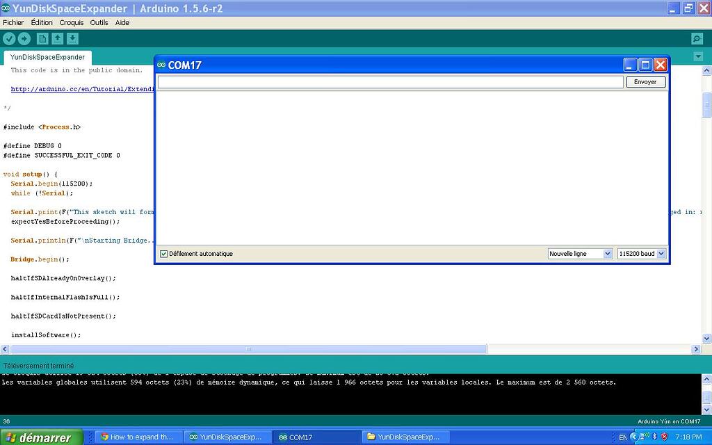 Solved Expand Disk On Yun Serial Monitor Problem Yún Arduino Forum