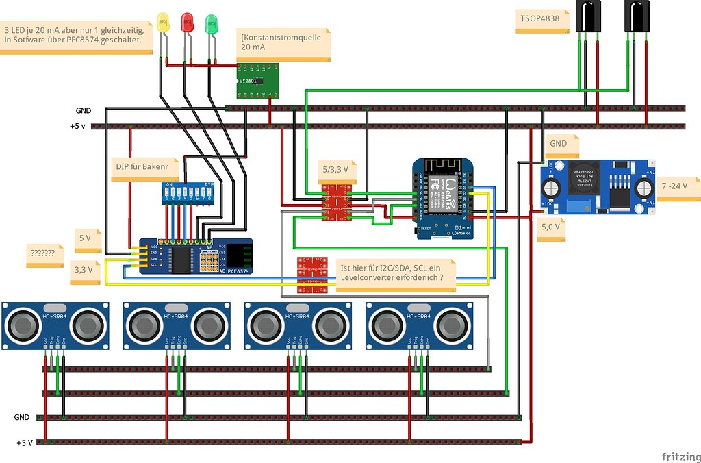 D1 mini, PCF8574, DIP-Schalter, LED-Anzeige und Levelshifter - Deutsch - Arduino Forum