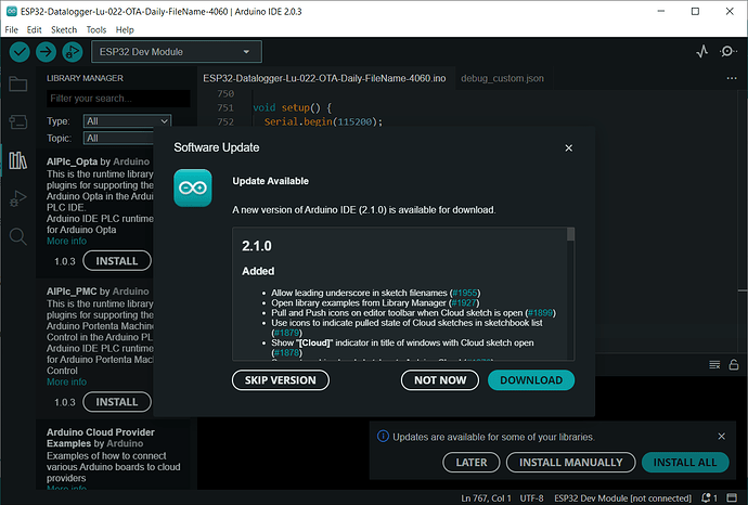 Ide 2 1 Does Not Finish Compiling Ide 2 X Arduino Forum