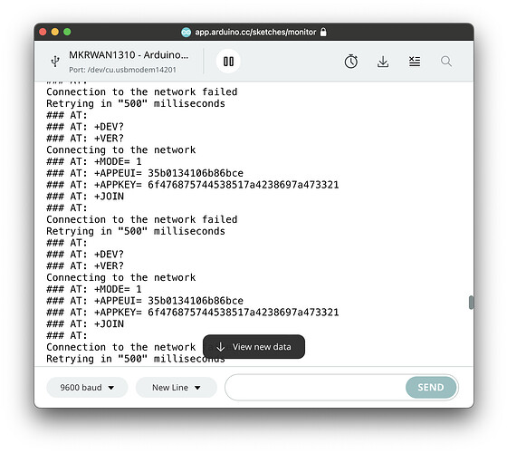 Mkr Wan 1310 Connection To The Network Failed Mkr Wan 1310 Arduino Forum