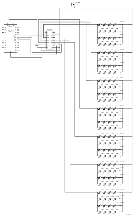 TPIC6B595 to drive 12V Seven Segment - LEDs and Multiplexing - Arduino ...