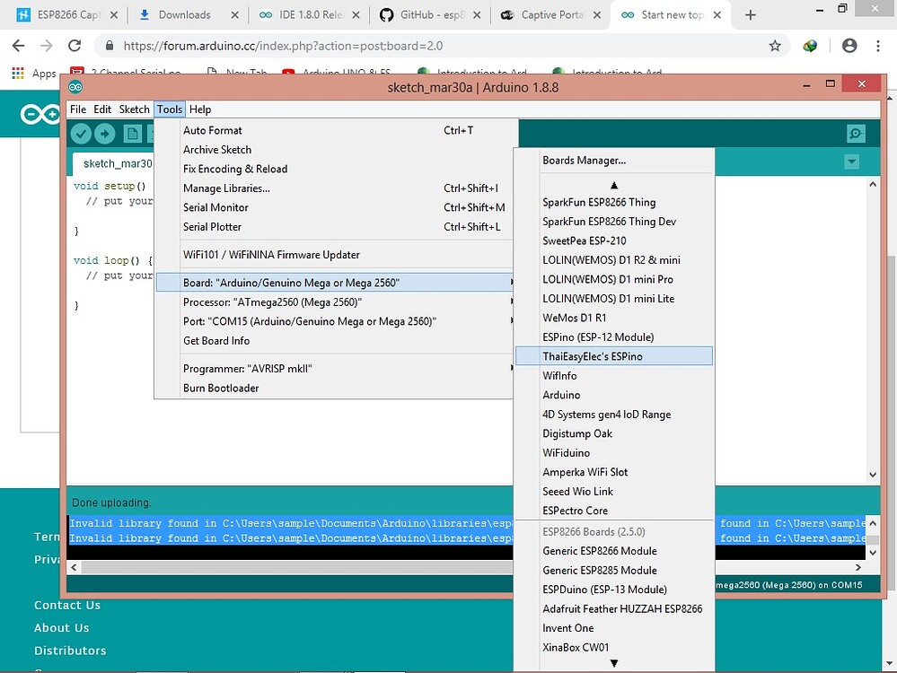 invalid library - IDE 1.x - Arduino Forum