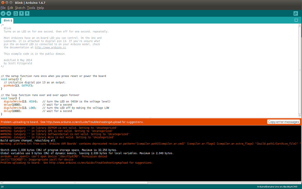 Error with uploading and permissions on linux-arduino uno R3 - IDE 1.x - Arduino Forum