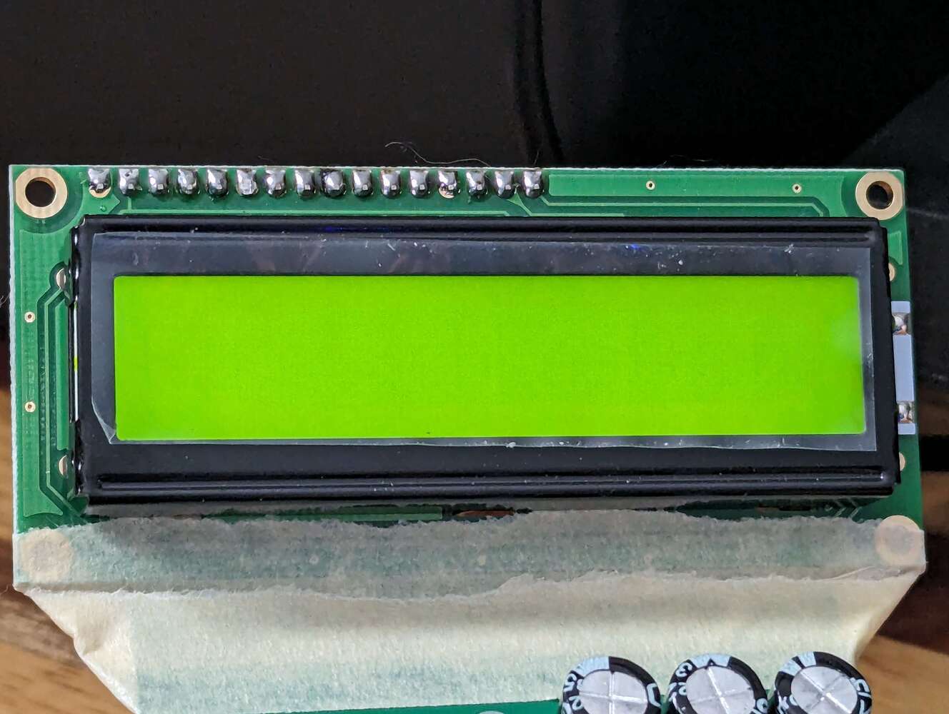 16x1 LCD second half not displaying (tried the usual solutions ...