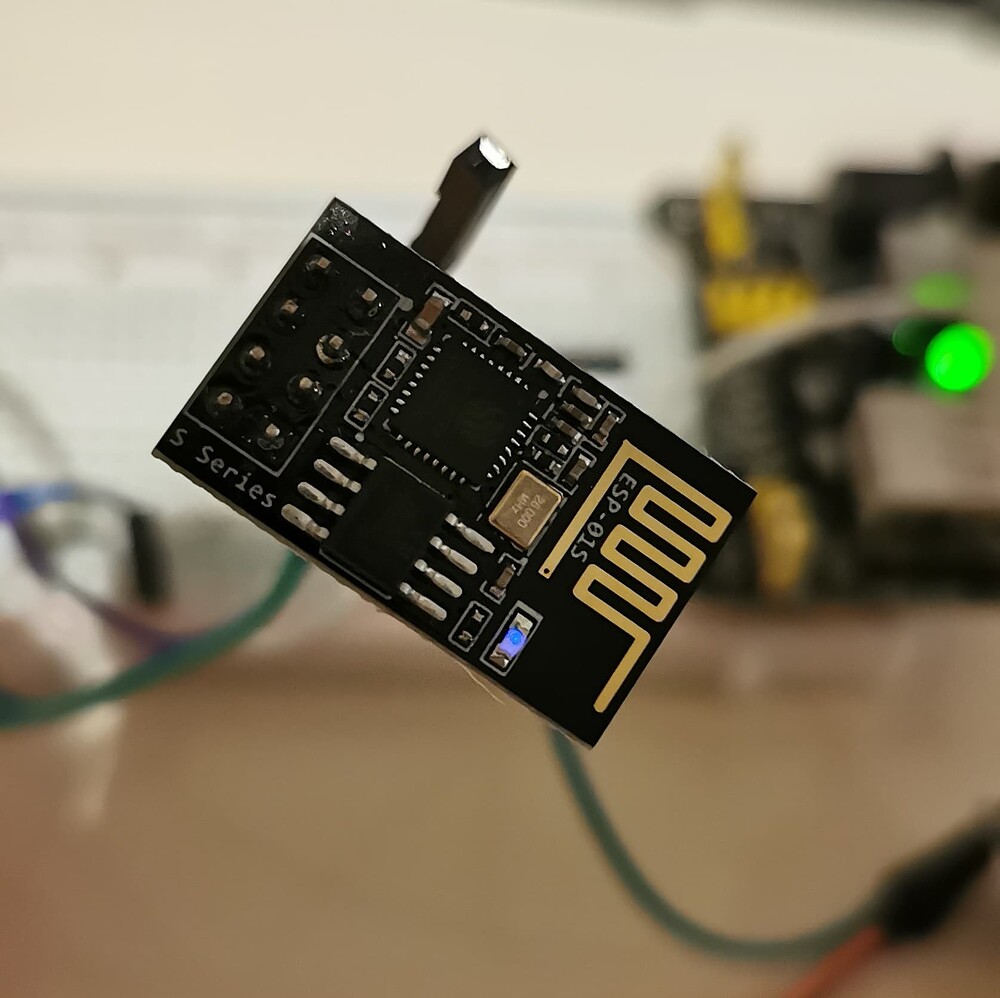 Why is my built-in LED dimmer when connected to a breadboard power supply on ESP-01S? - General ...