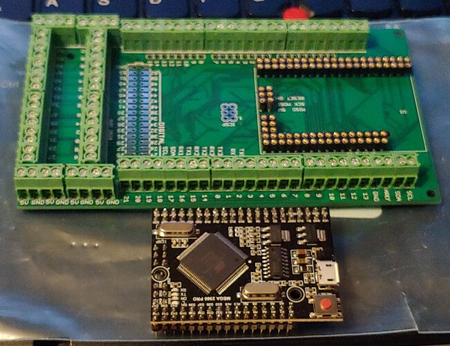 Arduino mega with pins on bottom and offboard programming controller ...