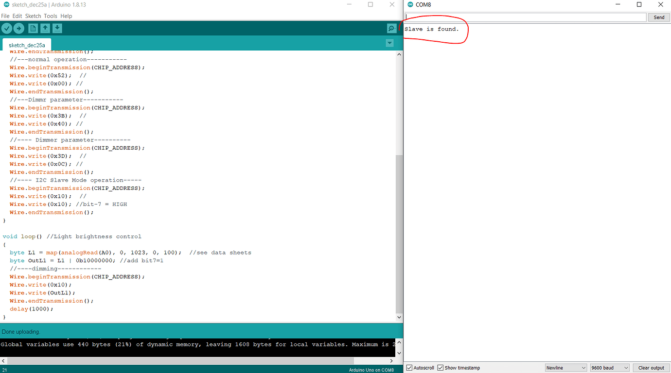 I2C issue-Arduino UNO to dim the iw3690 via I2C according to analog voltage input - Page 2 ...