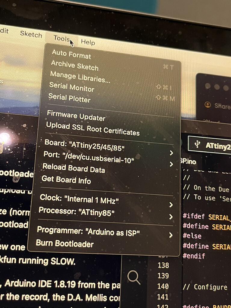 Help with boot loading ATtiny85 - 3rd Party Boards - Arduino Forum