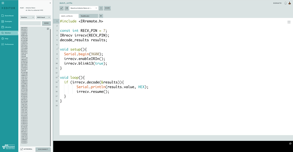 My ir reciever got crazy i got 100 hex codes in a minute is that ...