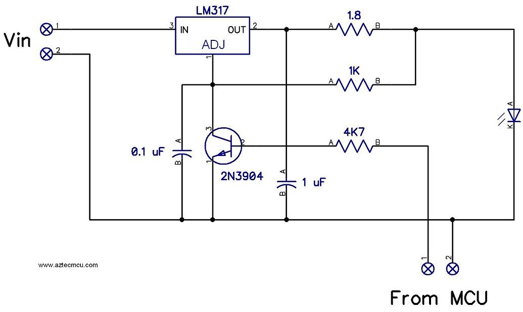 how to switch a LM317 voltage regulator / LED on and off? - General ...