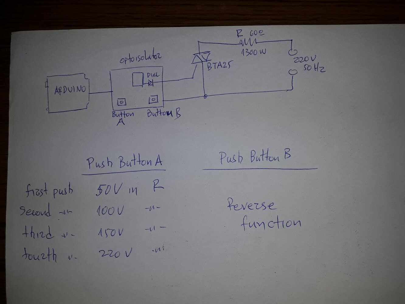 resistor power control circuit with push buttons - General Guidance ...