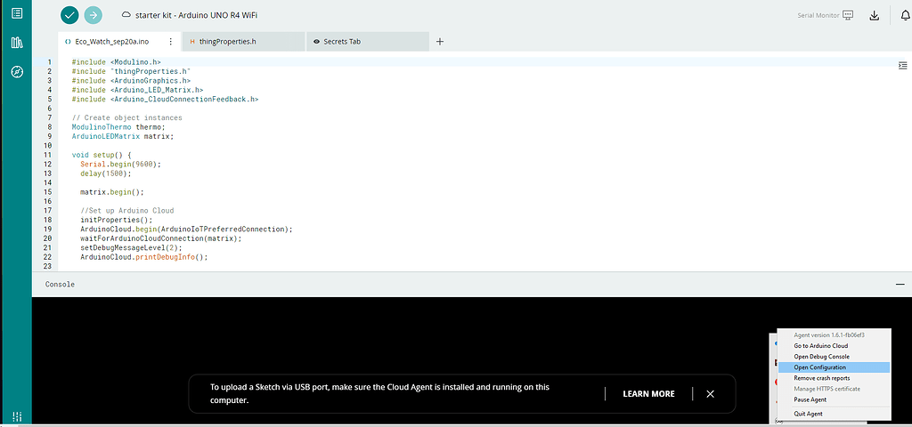 Issue With Uploading Sketch Via Usb Serial Monitor Plug And Make Kit Arduino Forum